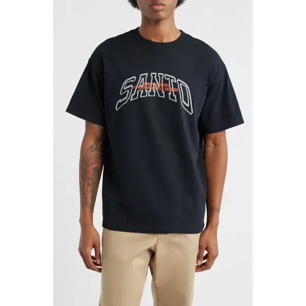 SANTO STUDIO Creative Arts Logo Cotton Graphic T-shirt