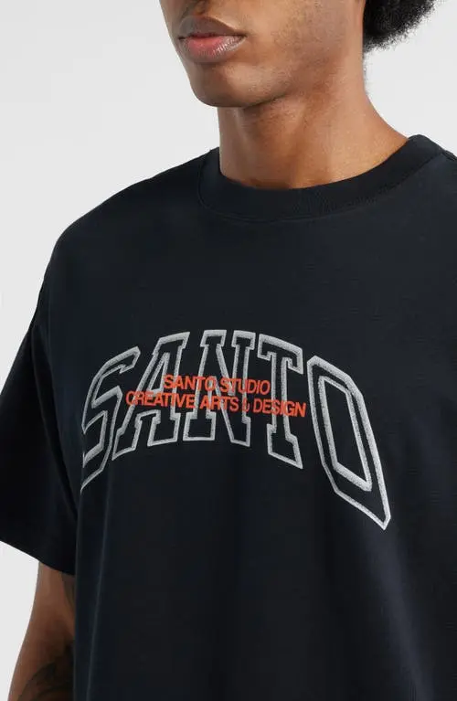 SANTO STUDIO Creative Arts Logo Cotton Graphic T-shirt