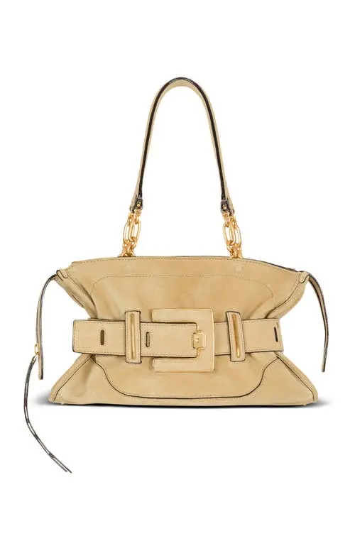 Balmain Suede Anthem Bag - Beige