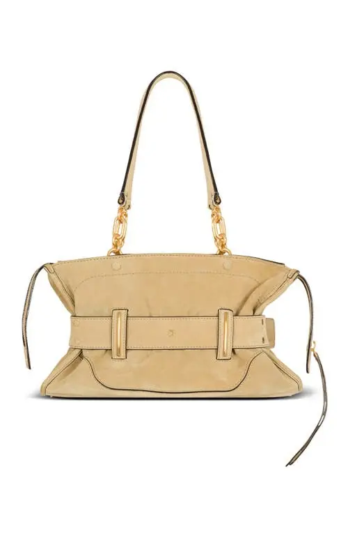 Balmain Suede Anthem Bag - Beige