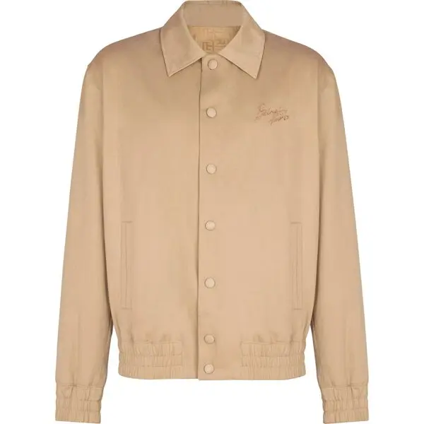 Balmain Cotton Canvas Bomber Jacket - Beige