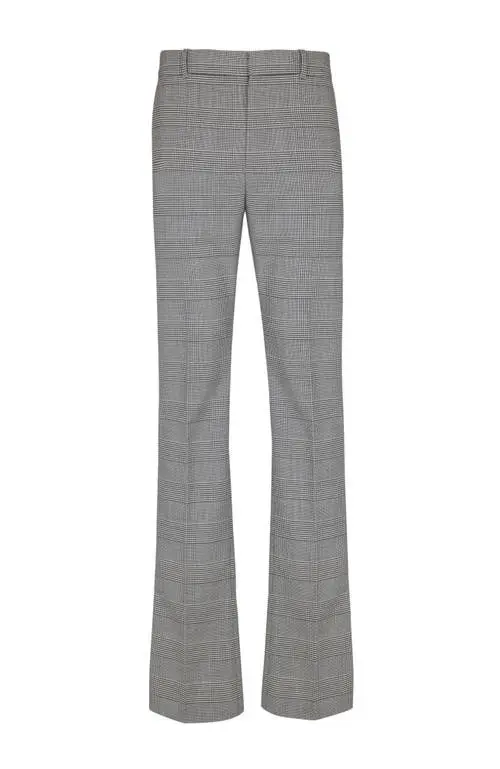 Balmain Darted Trousers In Prince Of Wales Wool - Black