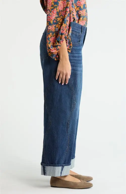 Wit & Wisdom Cuffed High-waist Wide Leg Jeans