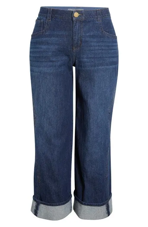 Wit & Wisdom Cuffed High-waist Wide Leg Jeans