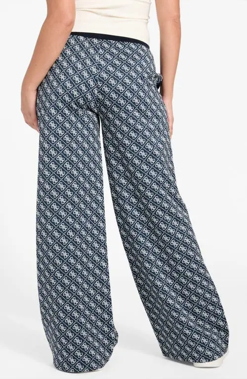 Guess 4g Logo Straight Leg Drawstring Pants