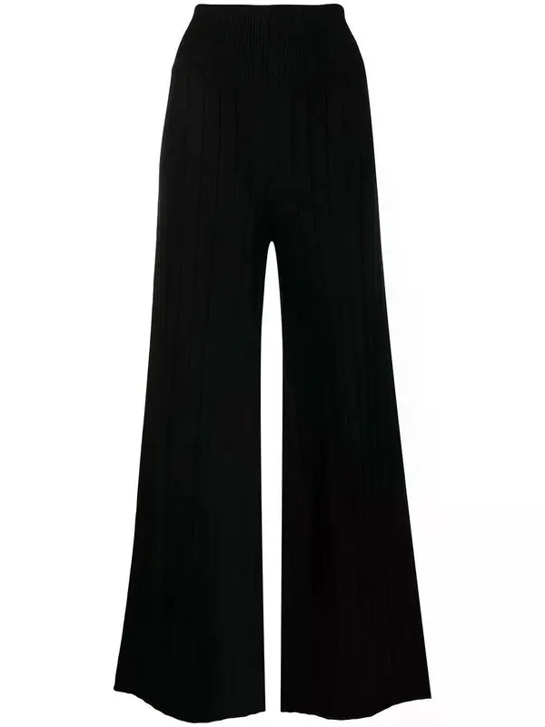 ONEFIFTEEN Ribbed Knit Flared Trousers