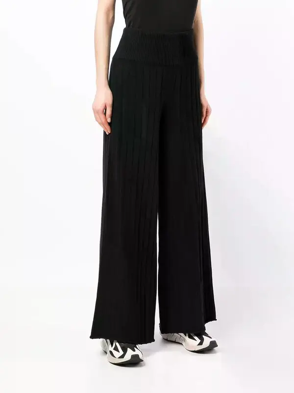 ONEFIFTEEN Ribbed Knit Flared Trousers
