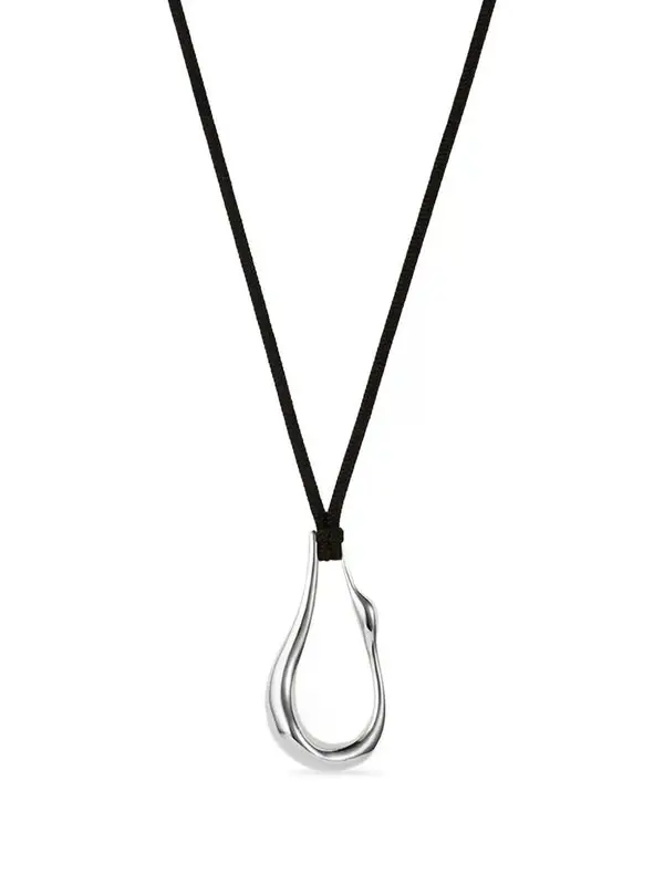 Jenny Bird Egret Rope Necklace - Silver