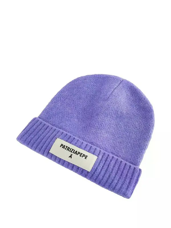 Patrizia Pepe Logo-patch Beanie - Purple