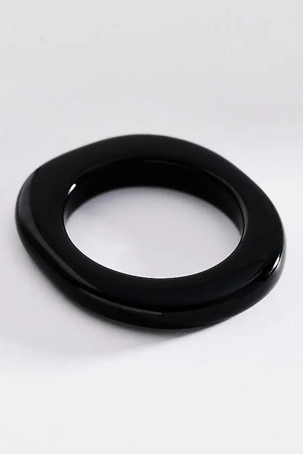Anthropologie Translucent Resin Bangle Bracelet - Black