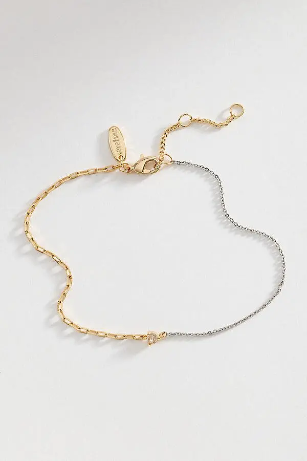 Anthropologie Mixed Metal Stone Bracelet - Honey