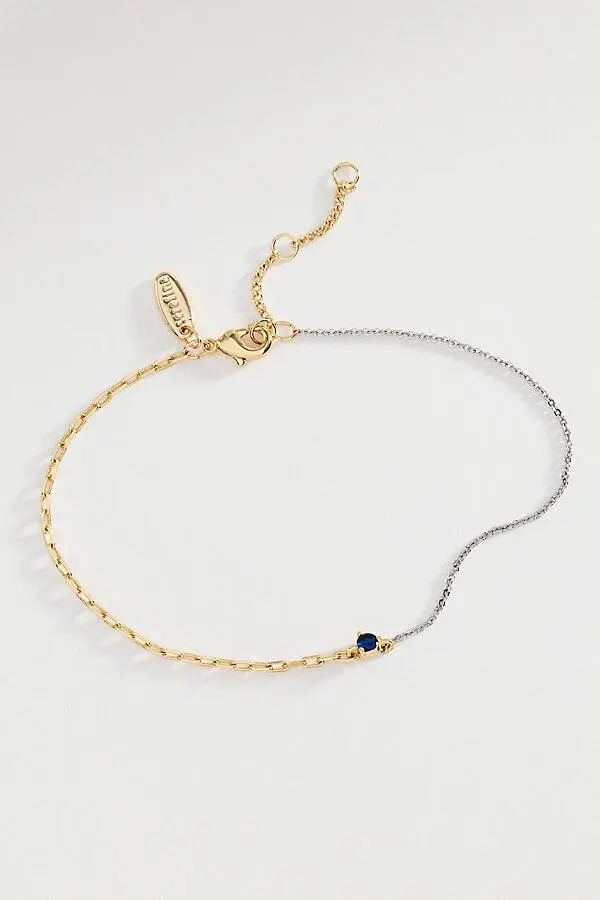Anthropologie Mixed Metal Stone Bracelet - Sapphire