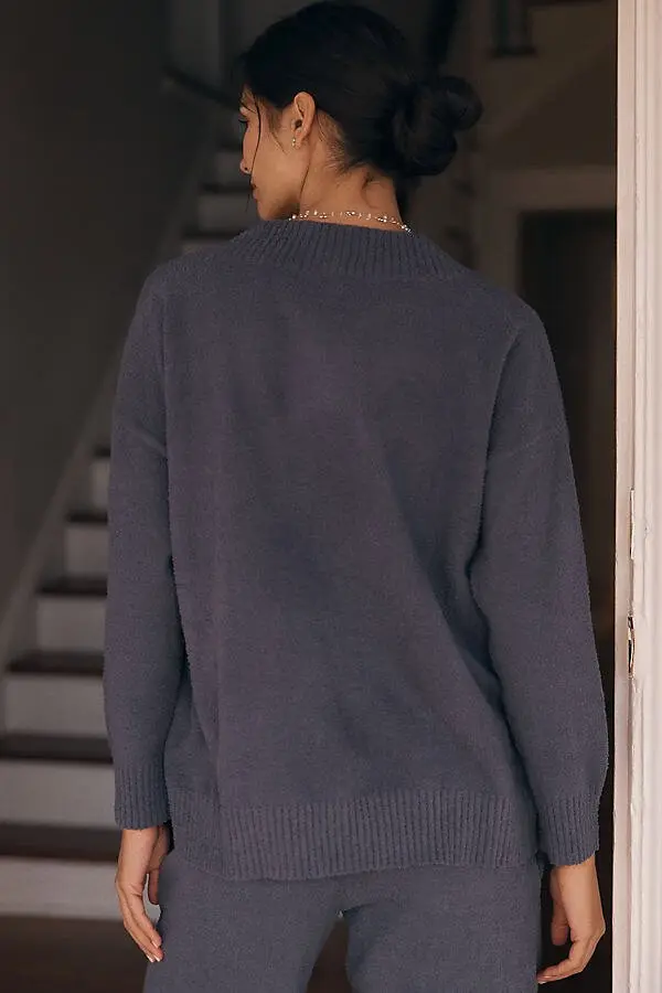 Eberjey Bouclé V-neck Sweater - Dark Grey
