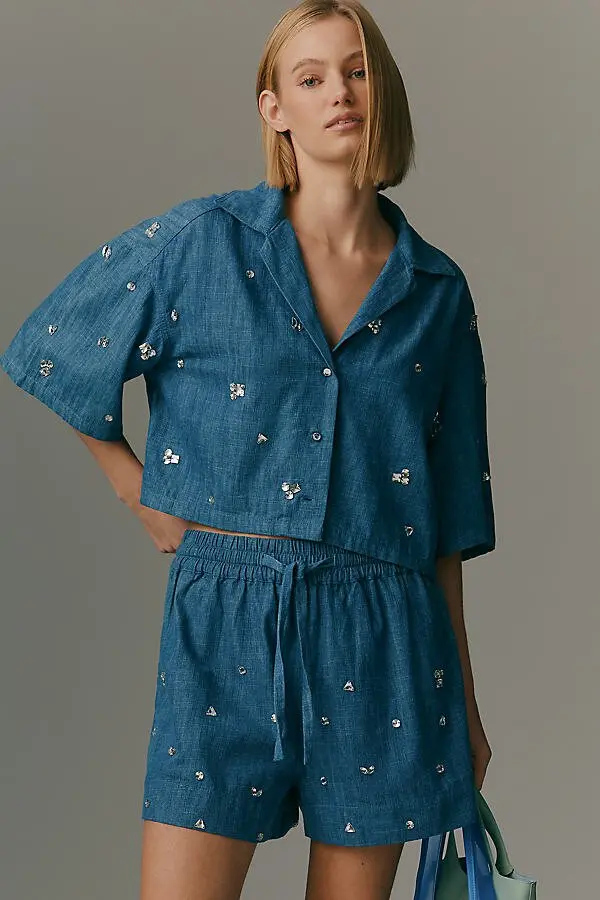 PILCRO High-rise Drawstring Shorts