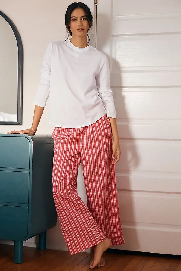 PAPINELLE Holiday Plaid Boxer Pajama Pants - Red Pattern