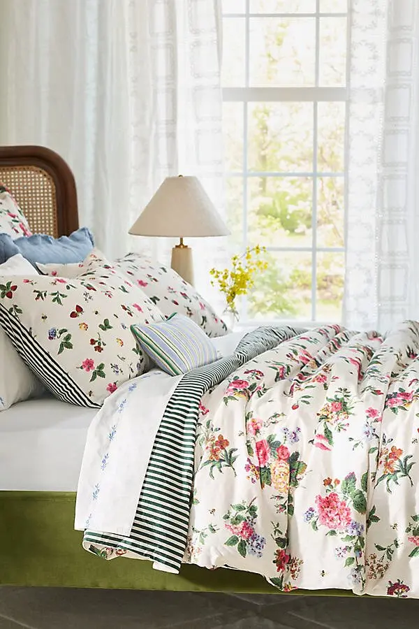 Anthropologie Printed Cotton-slub Duvet - Camilla