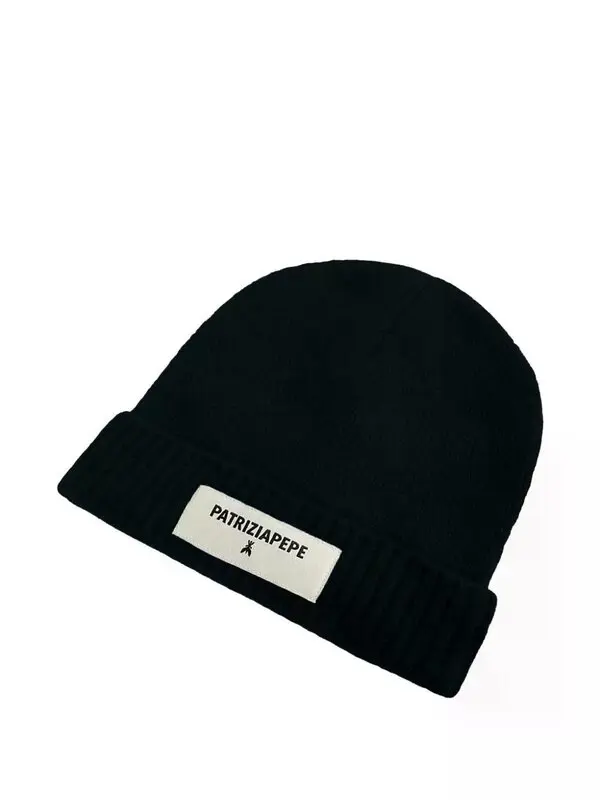 Patrizia Pepe Logo-patch Beanie - Black