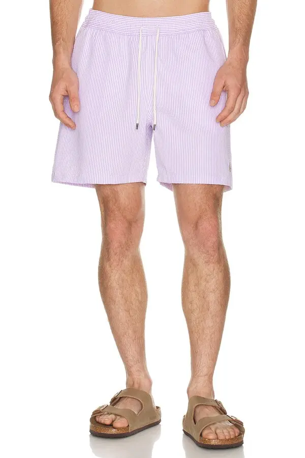 Polo Ralph Lauren Traveler Swim Trunk - Sky Lavender Seersucker