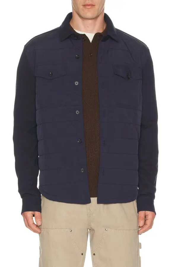 Polo Ralph Lauren Hybrid Quilted Shirt Jacket In Grey