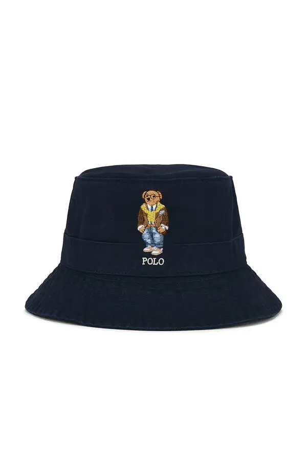 Polo Ralph Lauren Cotton Twill Novelty Bear Loft Bucket Hat - Newport Navy