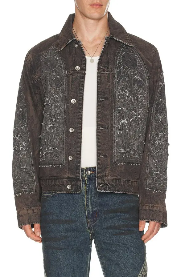 WHO DECIDES WAR BY EV BRAVADO Mechanic Trucker Jacket - Coal