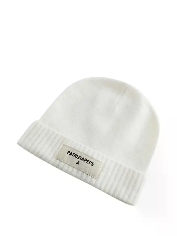 Patrizia Pepe Logo-patch Beanie - White