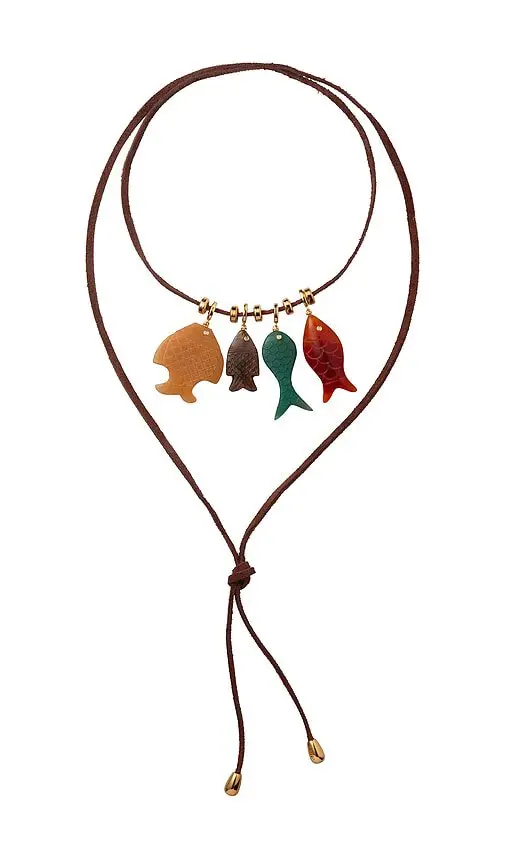 Éliou Fish Charm Wrap Necklace - Multi Color