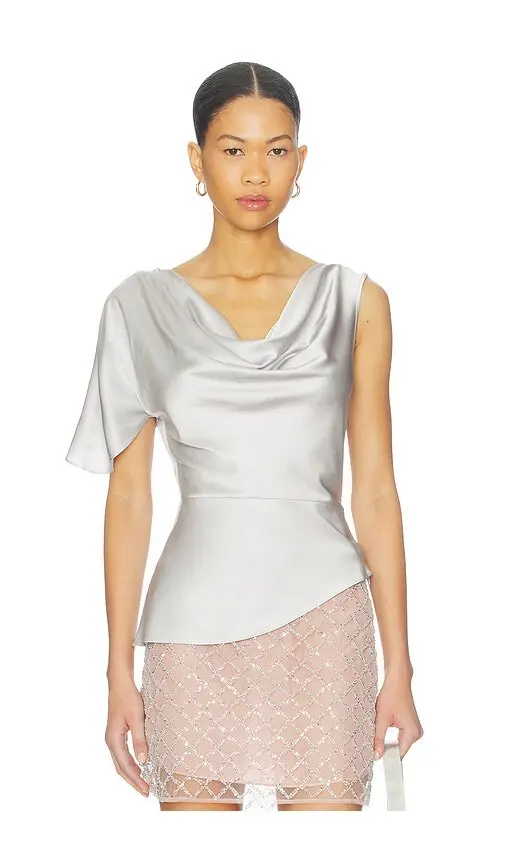FLEUR DU MAL Asymmetrical Silk Top