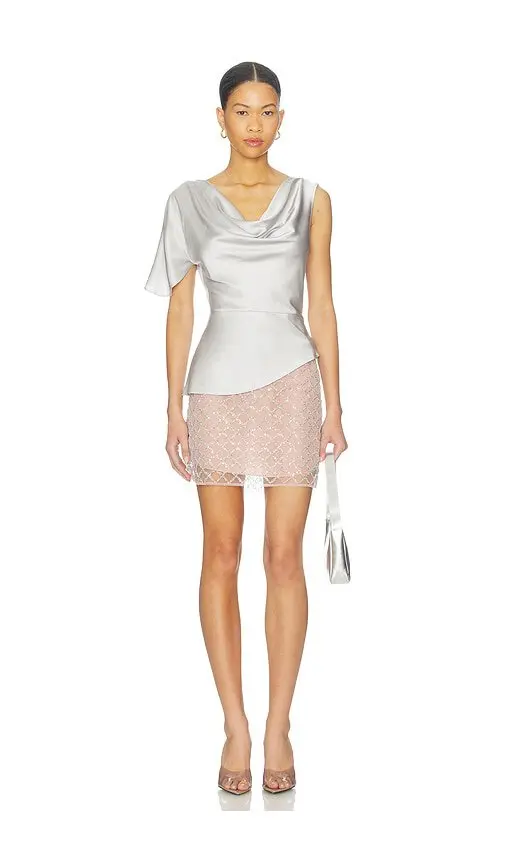 FLEUR DU MAL Asymmetrical Silk Top