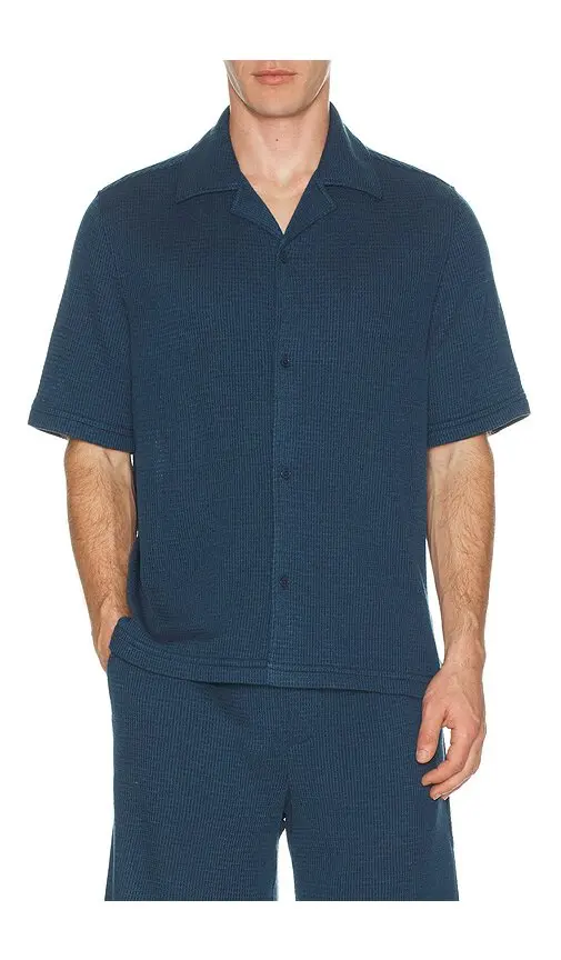 Simkhai Troy Short Sleeve Shirt - Midnight