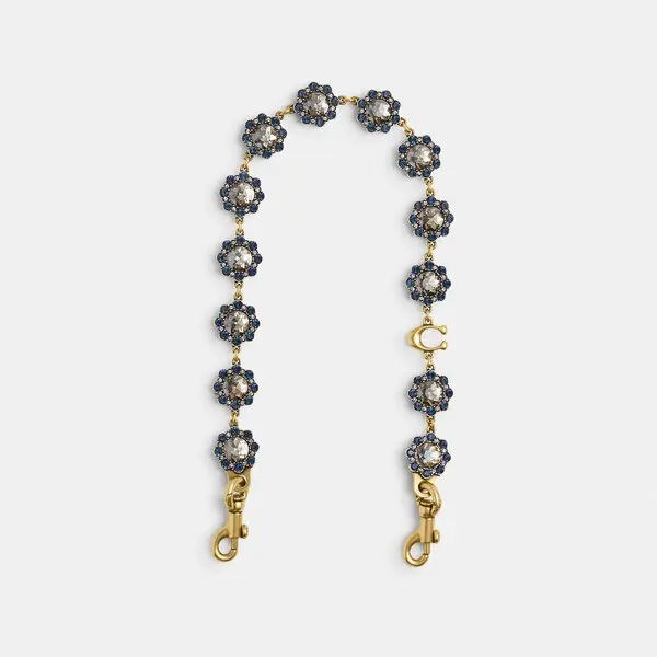 COACH Embellished Chain Strap - Brass/blue Multi
