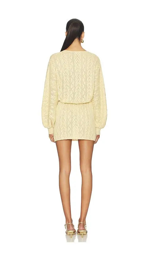 SPELL The Moss Knit Mini Dress in Metallic Gold - size S
