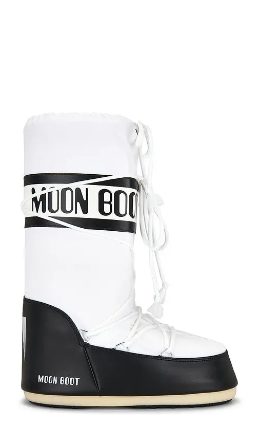 Moon Boot Icon Nylon Boot - Black & White