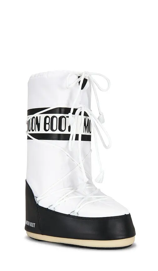 Moon Boot Icon Nylon Boots - Black & White