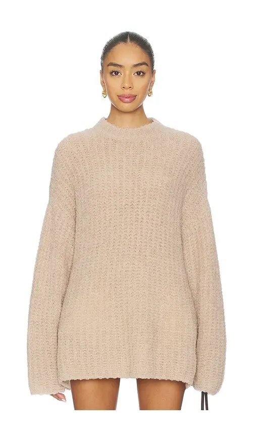 Lapointe Oversized Crew Neck Sweater - Champagne