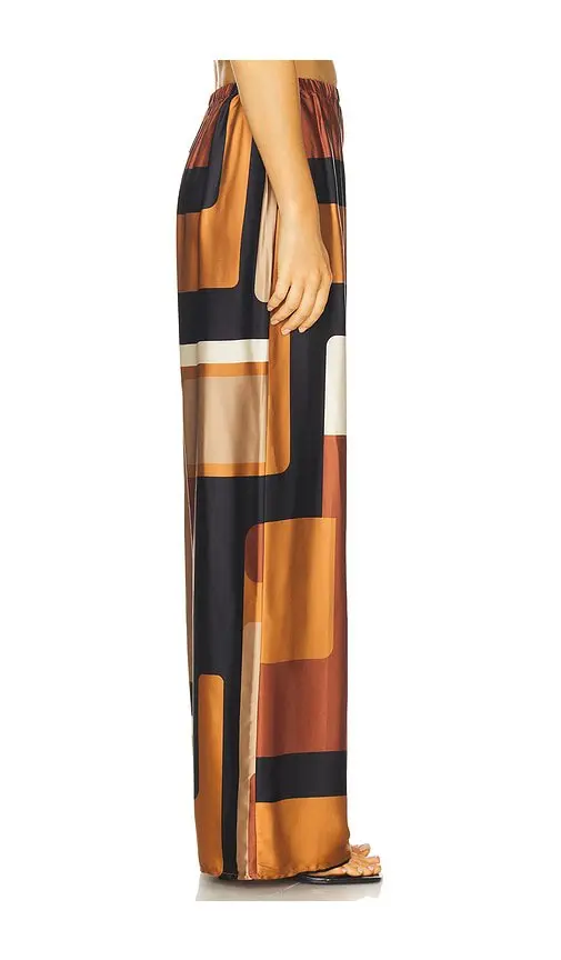 Faithfull The Brand Jensen Wide Leg Printed Satin Trousers - Brown
