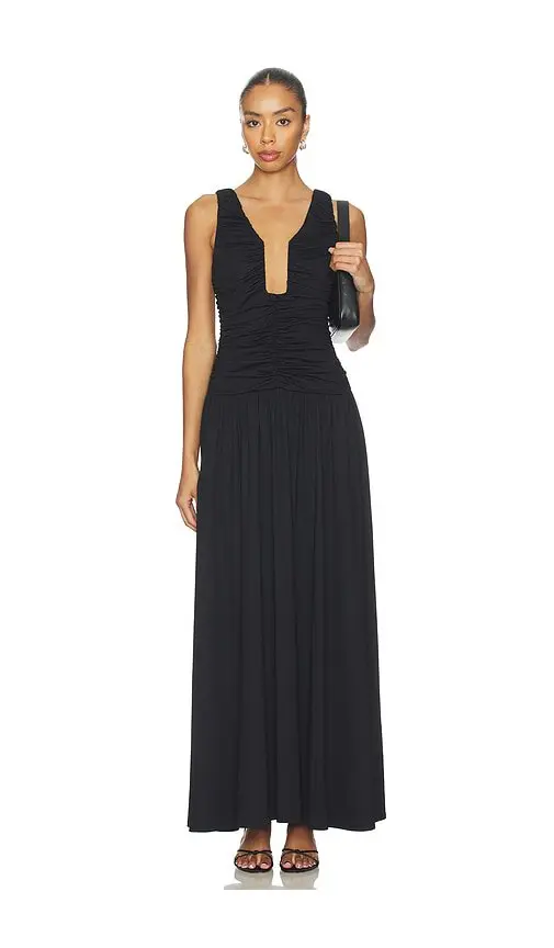 Susana Monaco Low Waist Wire Maxi Dress - Black