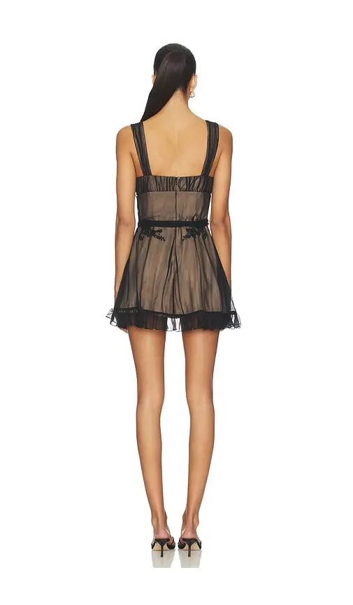 MIRROR PALAIS Silk Mini Dress With Lace And Appliqué Detail