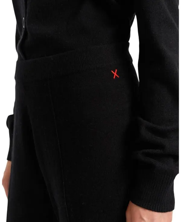 Chinti & Parker Wool Cashmere Cropped Wide Leg Trousers - Black