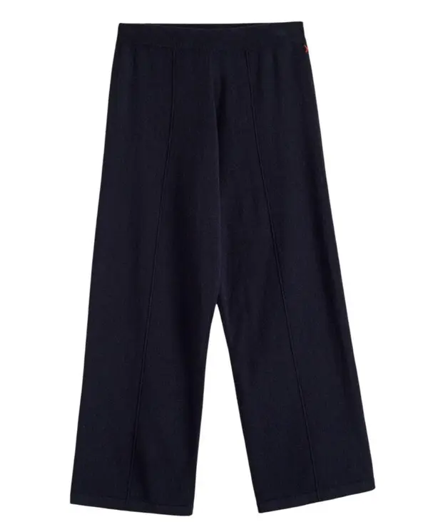Chinti & Parker Wool Cashmere Cropped Wide Leg Trousers - Navy