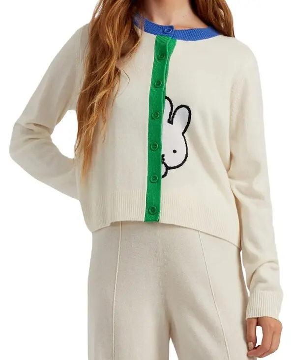 Chinti & Parker Wool Cashmere Miffy Peek Placket Sweater - Cream