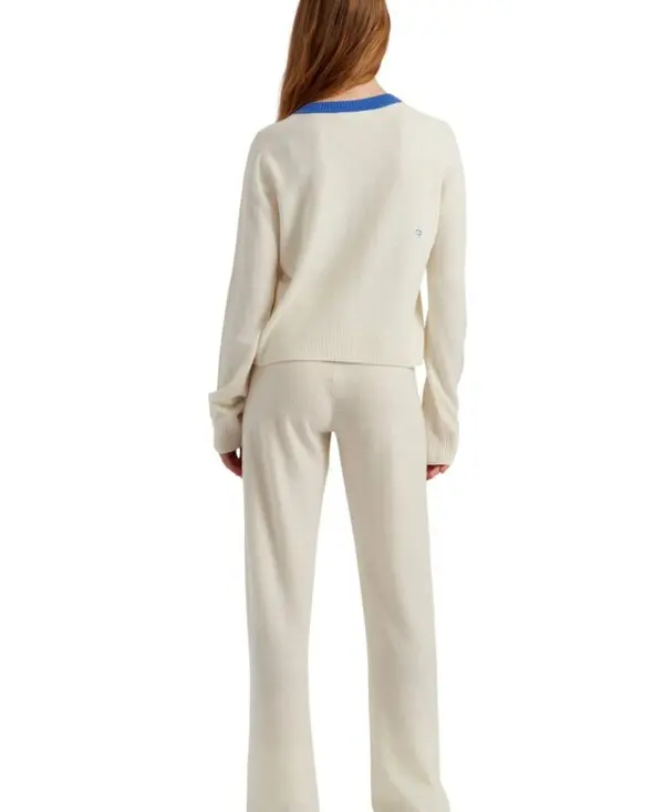 Chinti & Parker Wool Cashmere Miffy Peek Placket Sweater - Cream