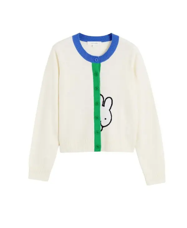 Chinti & Parker Wool Cashmere Miffy Peek Placket Sweater - Cream