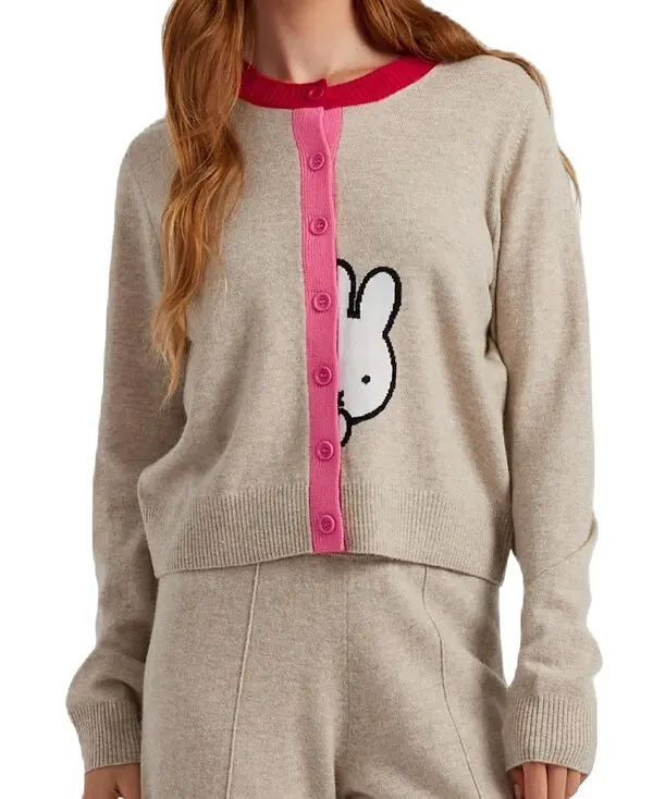 Chinti & Parker Wool Cashmere Miffy Peek Placket Sweater - Soft Oat