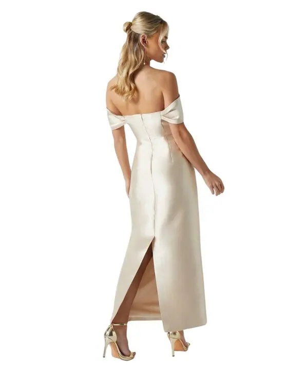 Coast Petite Column Midi Dress - Champagne