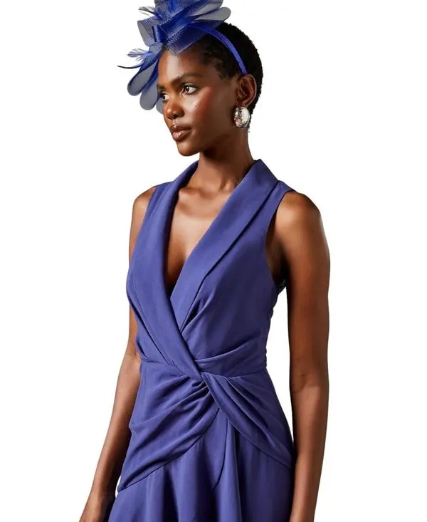 shawl collar evening dress Bow One-shoulder Prom Dress with Chiffon Skirt – loveangeldress main image 1
