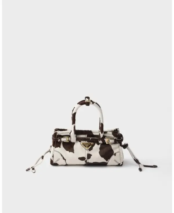 Prada Printed Leather Handbag - White
