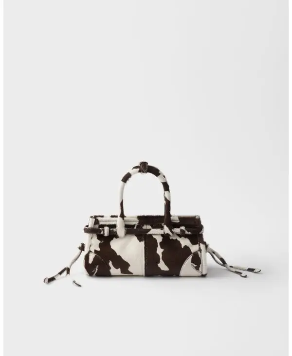 Prada Printed Leather Handbag - White