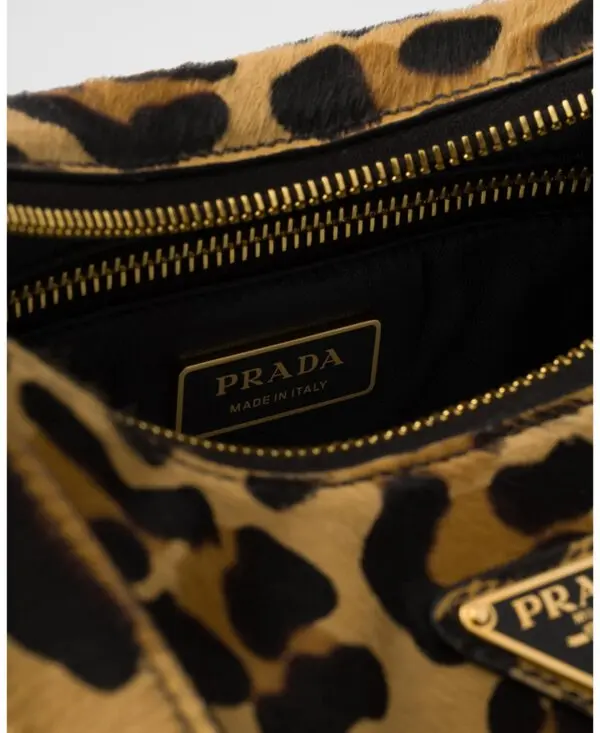 Prada Aimee Medium Printed Leather Shoulder Bag - Neutral