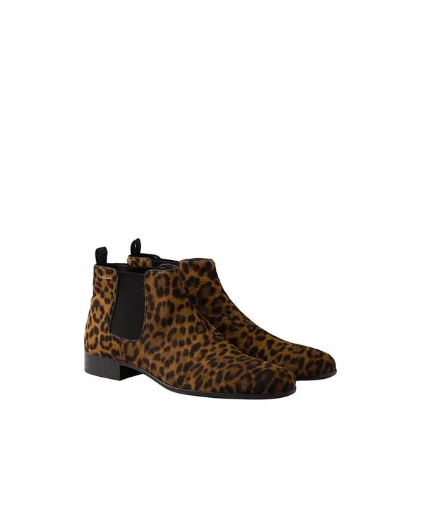 Prada Printed Leather Booties